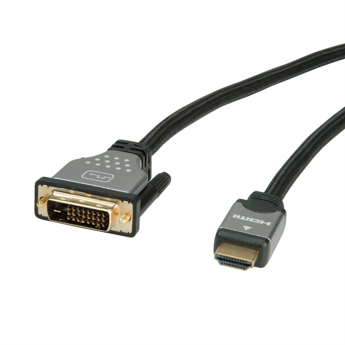 ROLINE Monitorkabel DVI - HDMI, ST-ST, dual link, schwarz / silber, 7,5 ...