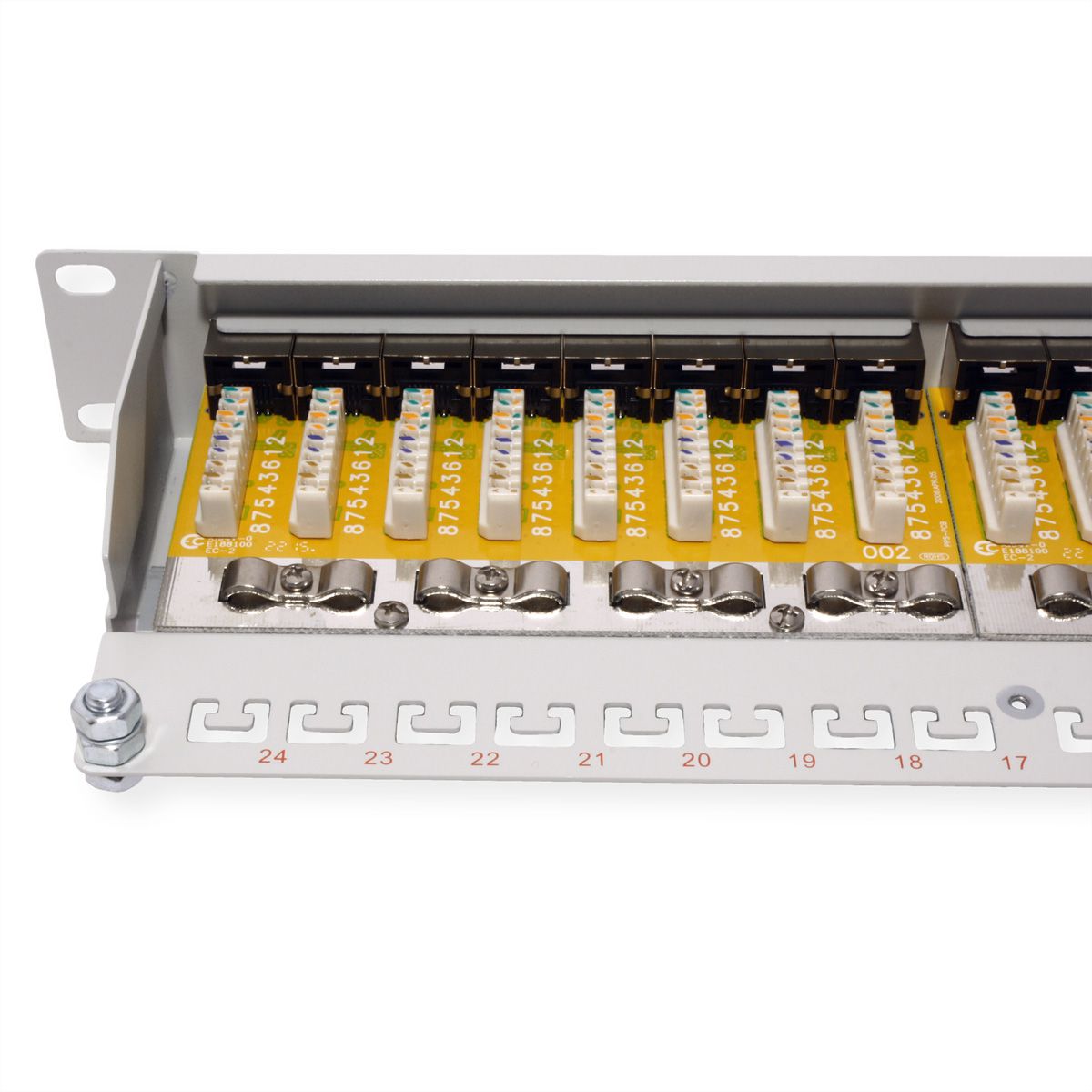 ROLINE Cat.6 (Class E) 19"-Patchpanel, 24P, geschirmt, grau - SECOMP AG