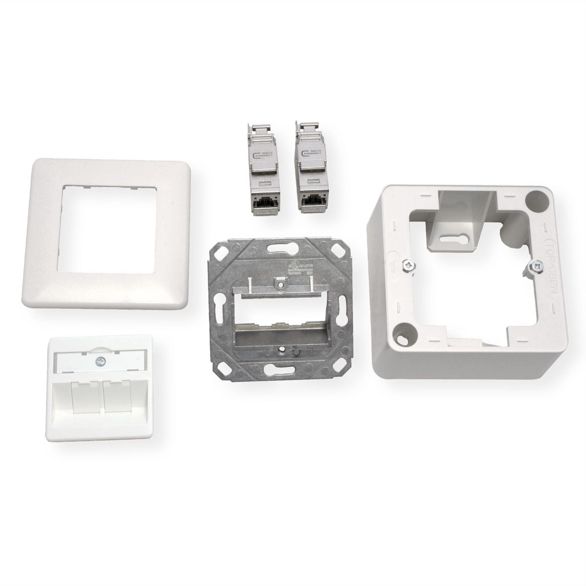 METZ CONNECT Dose AP/2 reinweiss E-DAT Modul 2 Ports, Cat.6 (Class E ...