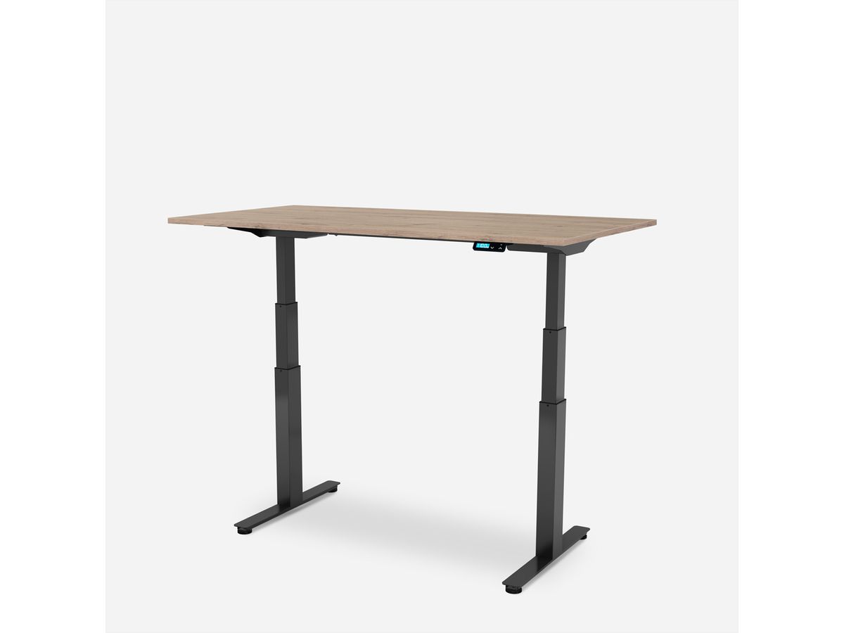 WRK21 Bureau Work 100 x 60 cm, Hauteur réglable, Chêne Kendal / Noir ...