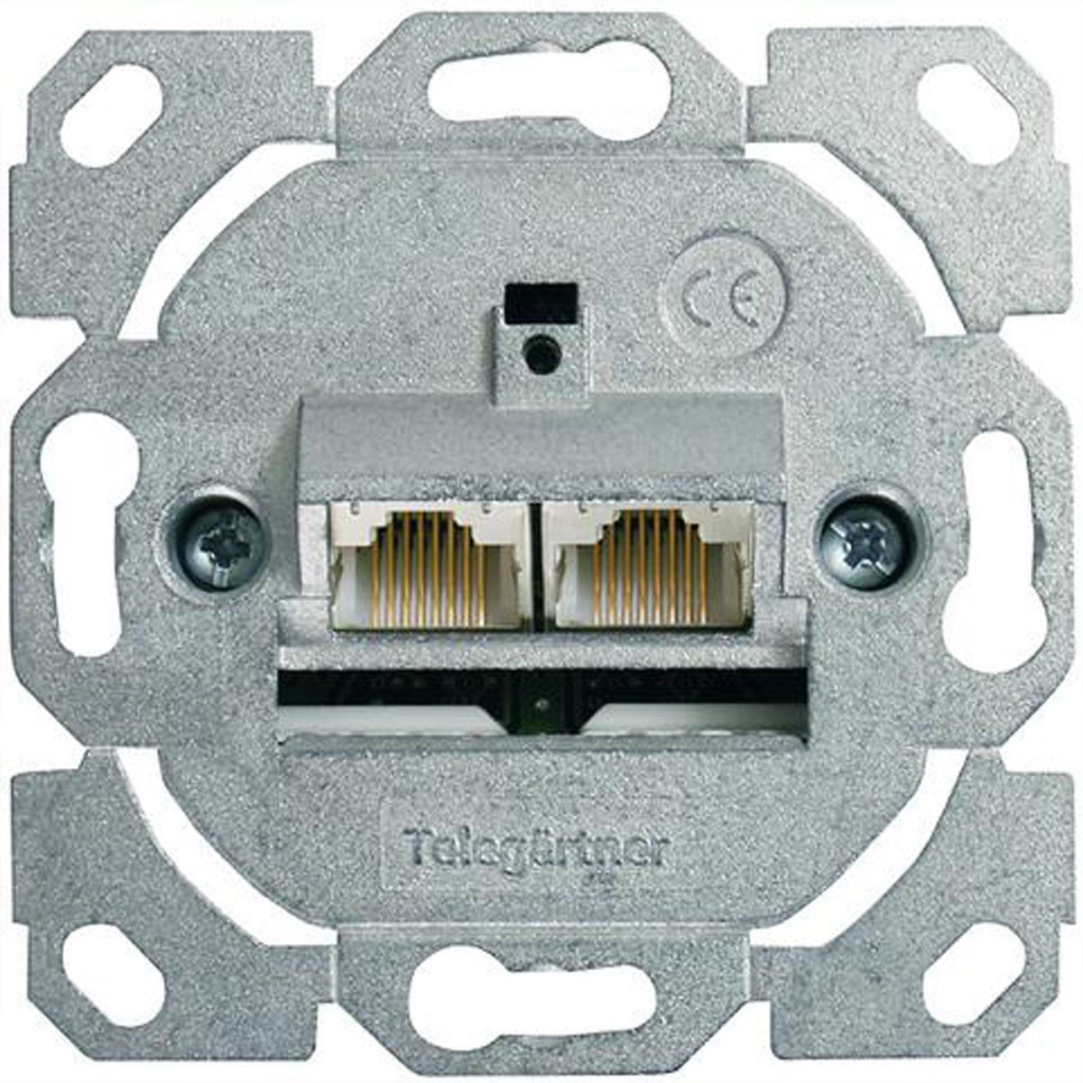 TELEGÄRTNER Dose AMJ45 ohne Zentralplatte, 2x RJ-45 Cat.6 (Class E ...