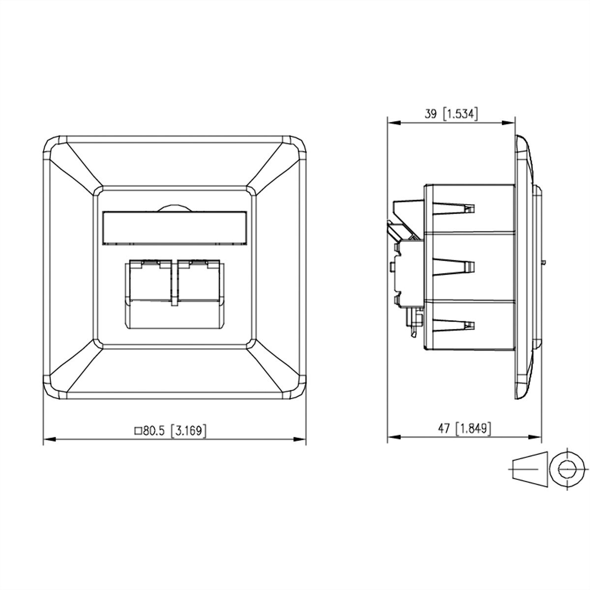 METZ CONNECT E-DAT C6A IDC Dose, 2 Port, UP, verkehrsweiß - SECOMP AG