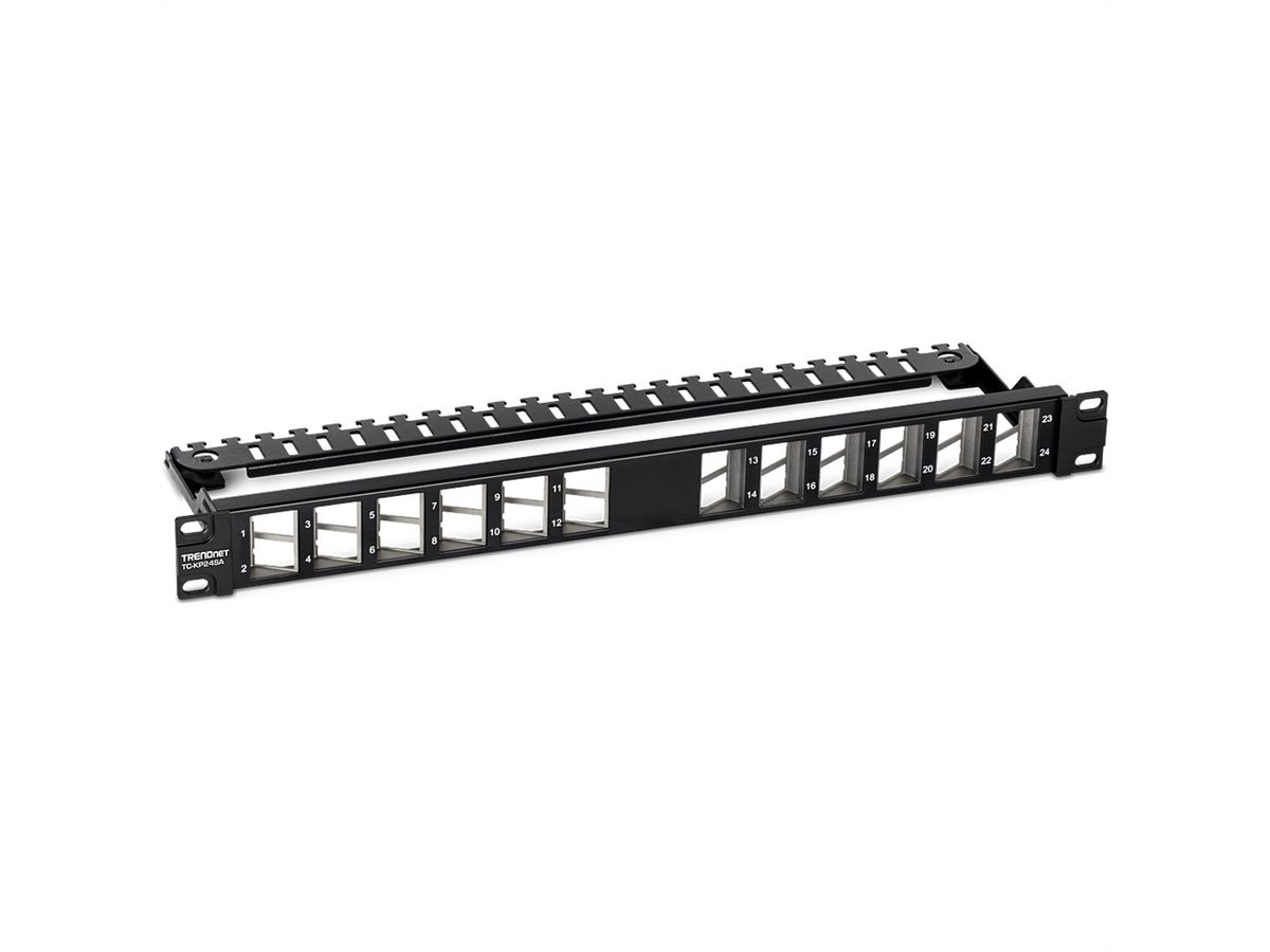 TRENDnet TC-KP24SA 24 Port Patch Panel, für Keystones, gewinkelt 1U ...